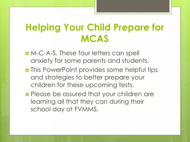 PPT - Helping Your Child Prepare for MCAS PowerPoint Presentation, free ...