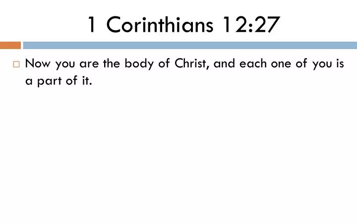 PPT - 1 Corinthians 12:27 PowerPoint Presentation, free download - ID ...