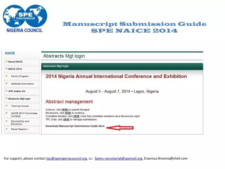 PPT - Manuscript Submission Guide SPE NAICE 2014 PowerPoint ...