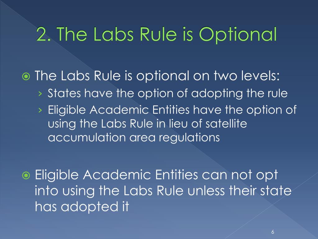 PPT - An Update from EPA Academic Labs Rule & Hazardous Waste ...