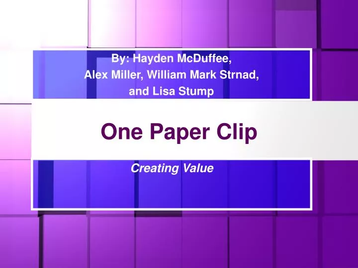 PPT - One Paper Clip PowerPoint Presentation, free download - ID:2623931
