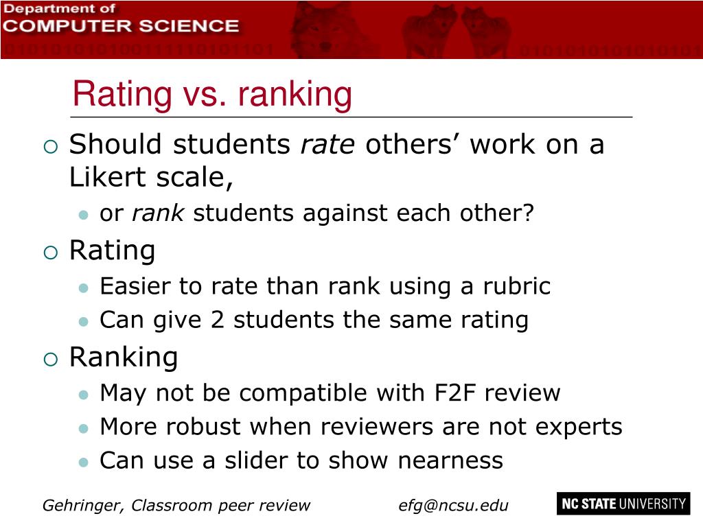PPT - Best Practices in Classroom Peer Review Edward F. Gehringer ...