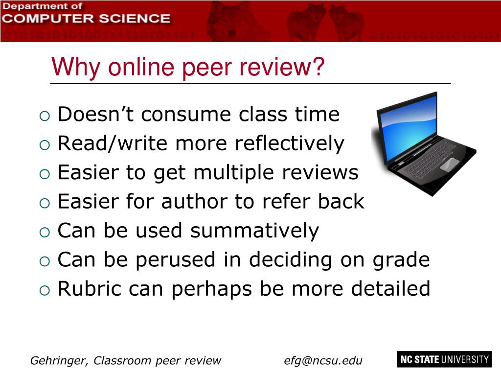 PPT - Best Practices in Classroom Peer Review Edward F. Gehringer ...