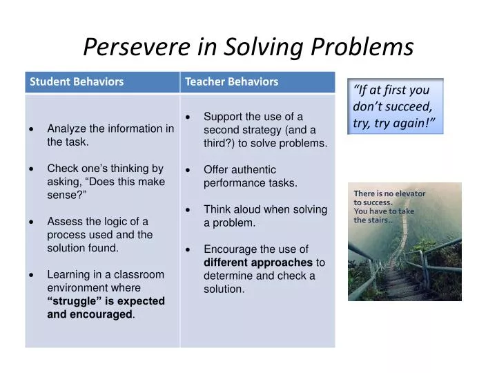 PPT - Persevere in Solving Problems PowerPoint Presentation, free ...