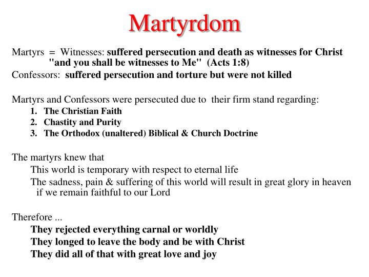 PPT - Martyrdom PowerPoint Presentation - ID:2625196