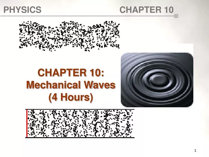 PPT - CHAPTER 10: Mechanical Waves (4 Hours) PowerPoint Presentation ...