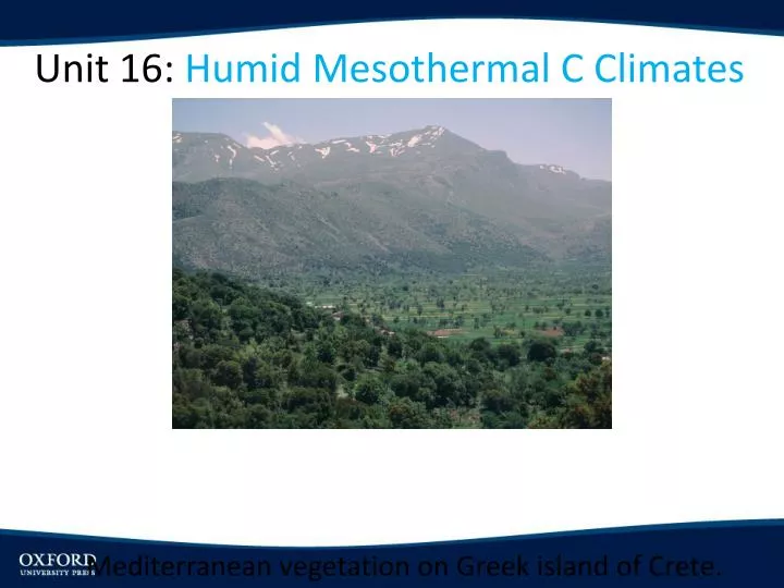 PPT - Unit 16: Humid Mesothermal C Climates PowerPoint Presentation ...