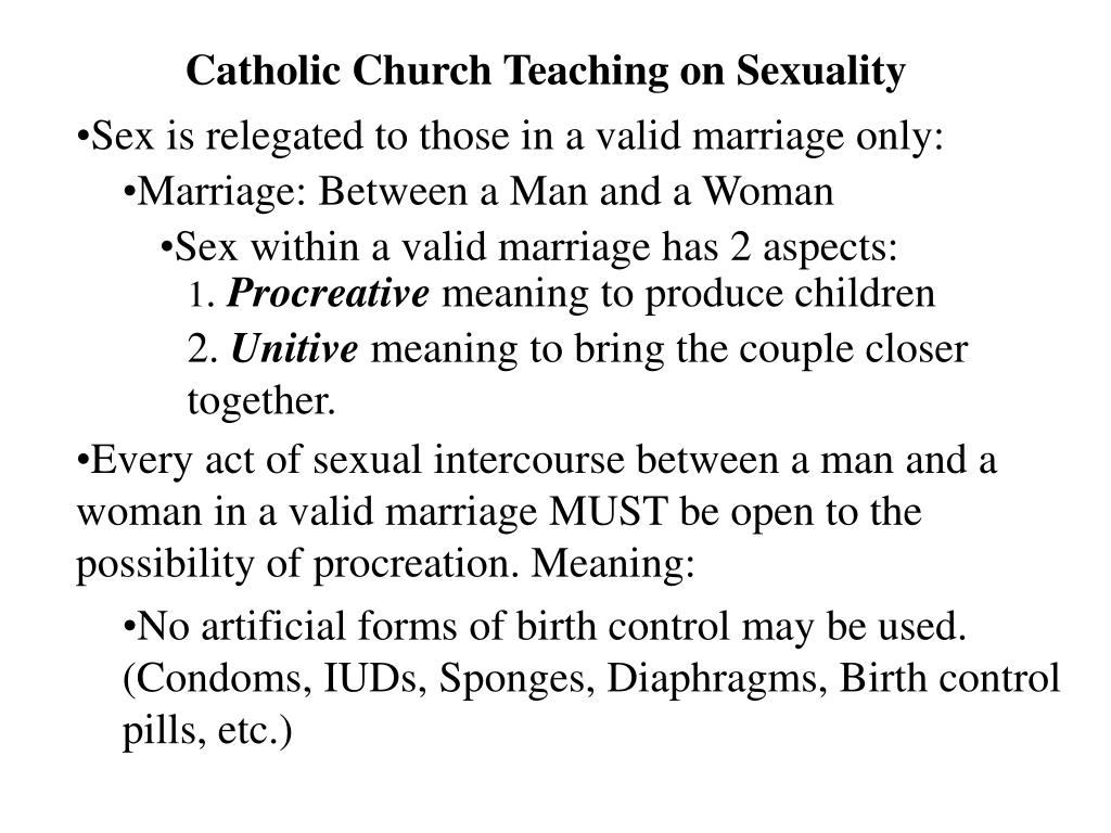 PPT - Catholic Church Teaching on Sexuality PowerPoint Presentation ...