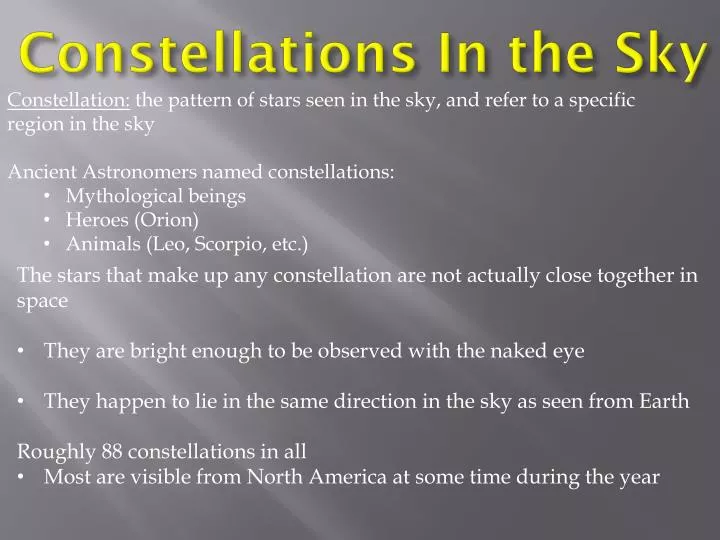 PPT - Constellations In the Sky PowerPoint Presentation, free download ...