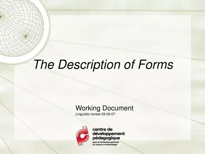 PPT - The Description of Forms PowerPoint Presentation, free download ...