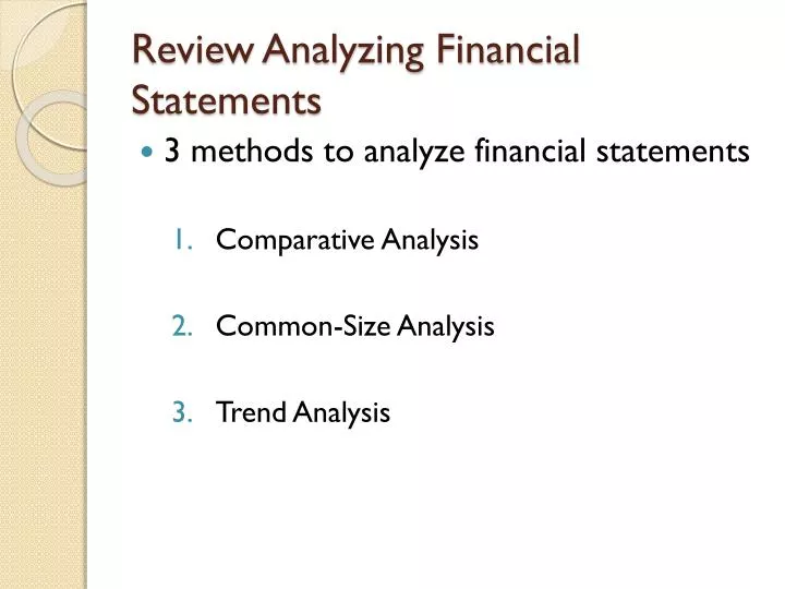 PPT - Review Analyzing Financial Statements PowerPoint Presentation ...