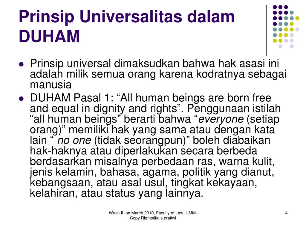 PPT - Human Rights Principles (Prinsip-prinsip Hak Asasi Manusia ...