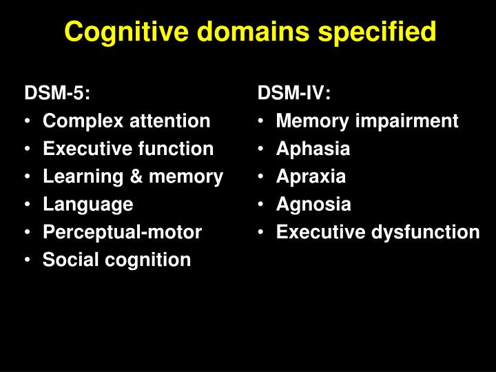 PPT - Neurocognitive Disorders of the DSM-5 PowerPoint Presentation ...