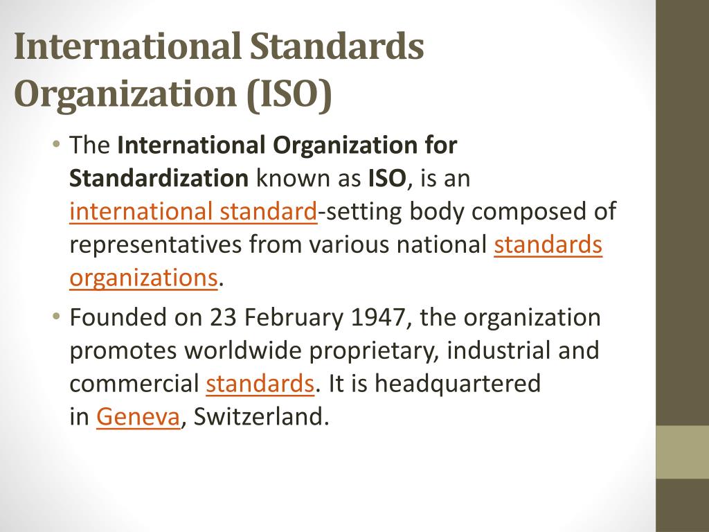PPT - Overview of Standards Organizations: Roles and Contributions in ...