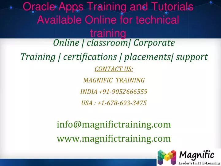 PPT - Oracle Apps Training and Tutorials Available Online for tech ...