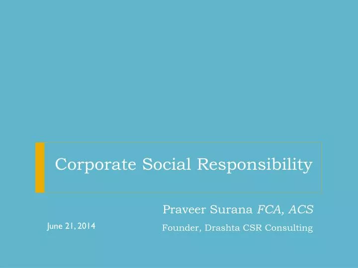 PPT - Corporate Social Responsibility PowerPoint Presentation, free ...