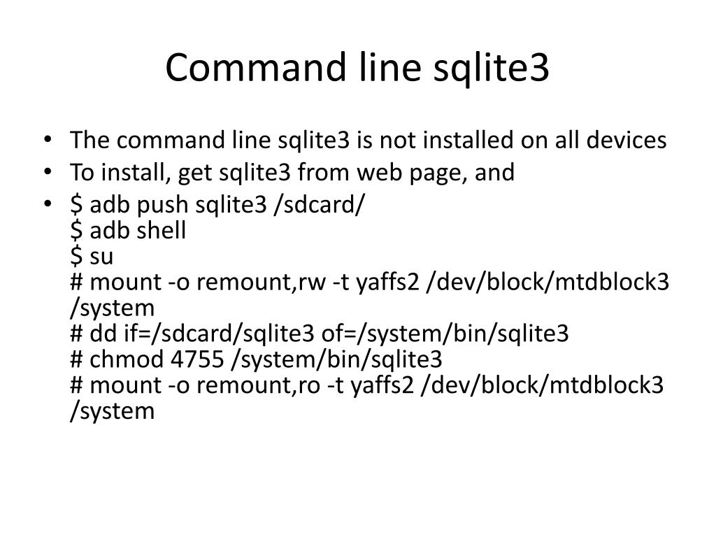 Ppt Sqlite Powerpoint Presentation Free Download Id 2629286