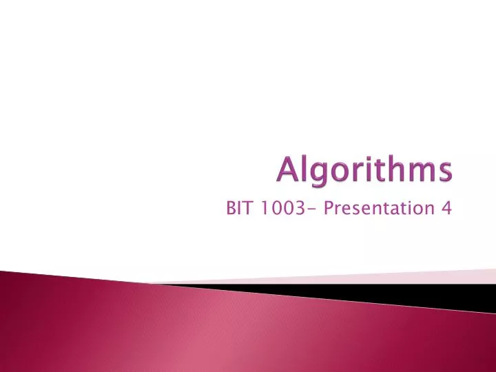 PPT - Algorithms PowerPoint Presentation, free download - ID:2629484