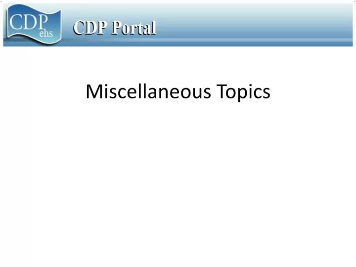 PPT - Miscellaneous Topics PowerPoint Presentation, free download - ID ...
