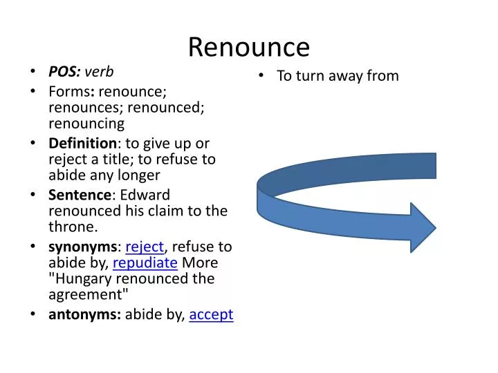 PPT - Renounce PowerPoint Presentation, free download - ID:2630005