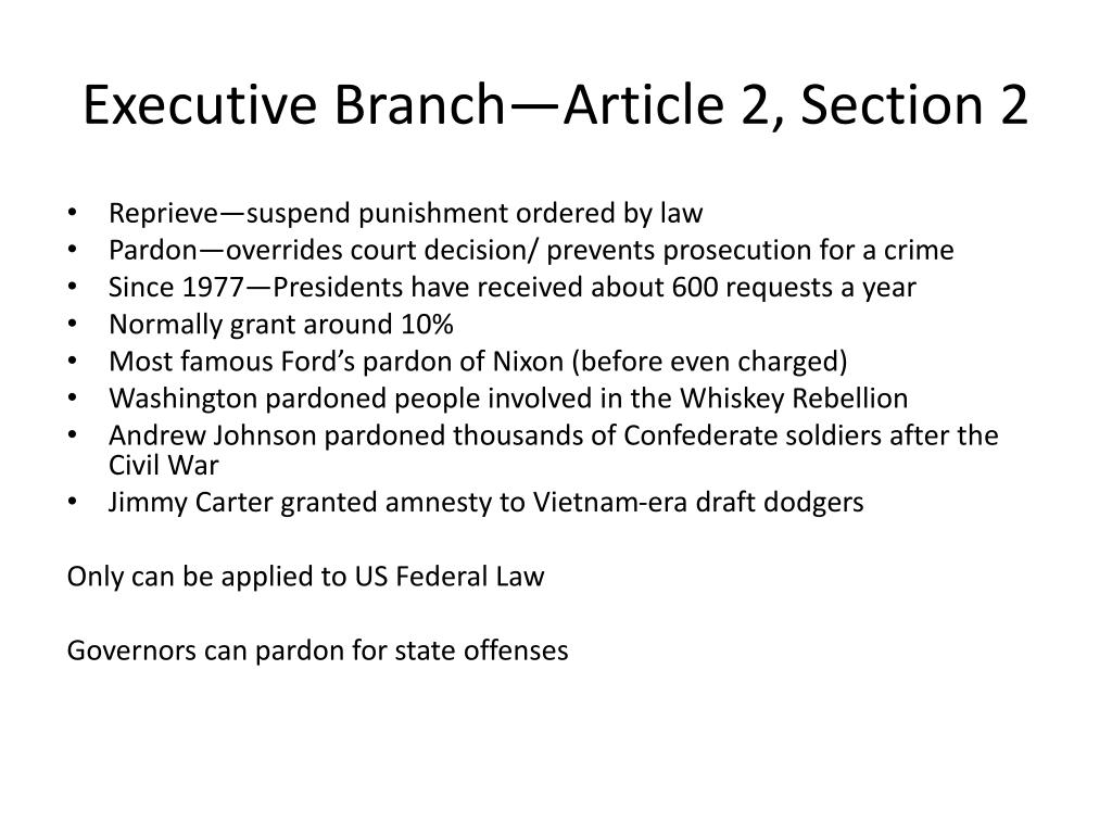 PPT - Understanding the Executive Branch: Article 2 Overview PowerPoint ...