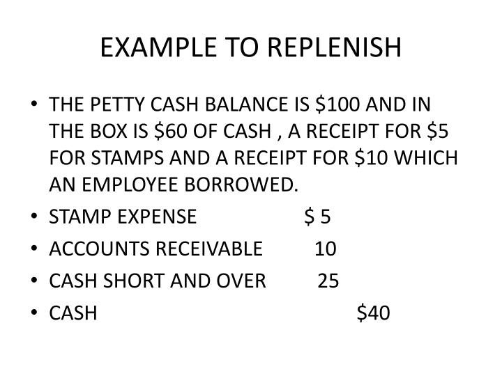 PPT - PETTY CASH PowerPoint Presentation - ID:2630549