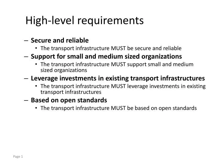 PPT - High-level requirements PowerPoint Presentation, free download ...