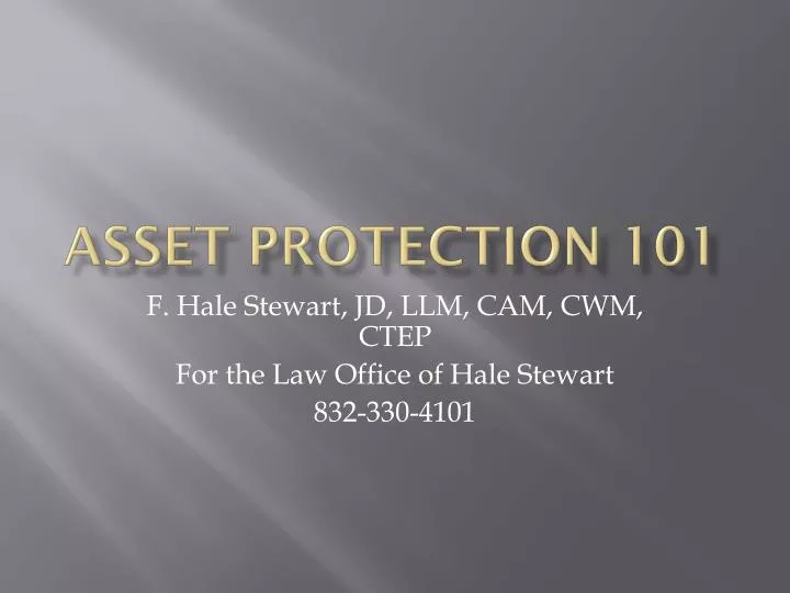 PPT - Asset Protection 101 PowerPoint Presentation, free download - ID ...