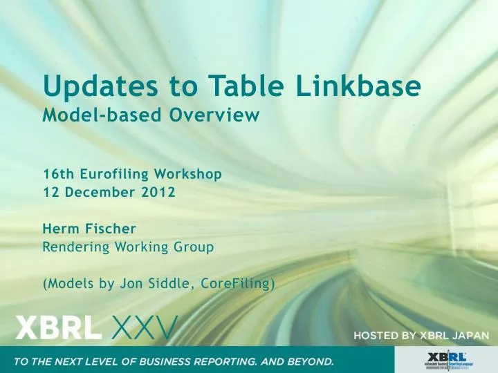 PPT - Updates to Table Linkbase Model-based Overview PowerPoint ...
