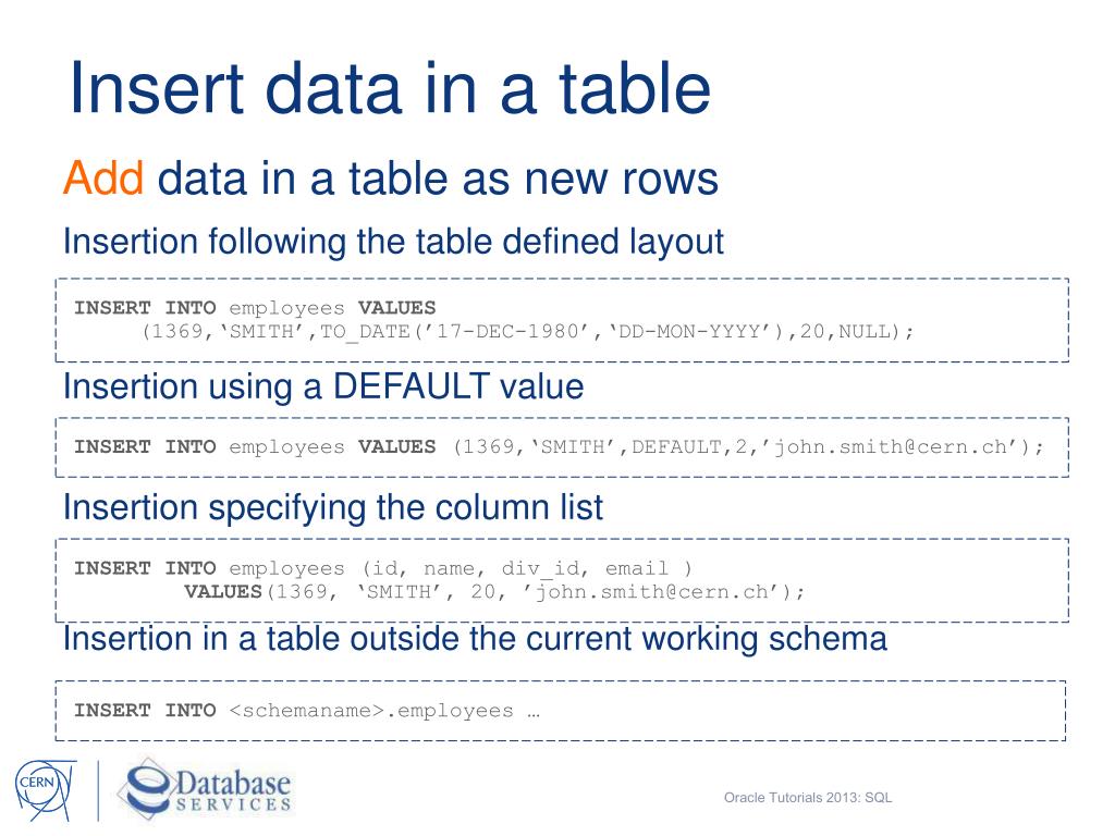 Ppt Oracle Tutorials 2013 Sql Structured Query Language Eva Dafonte P érez It Db Powerpoint