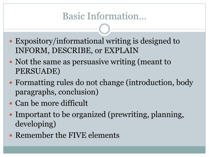 PPT - Expository/Informational Writing PowerPoint Presentation - ID:2633059