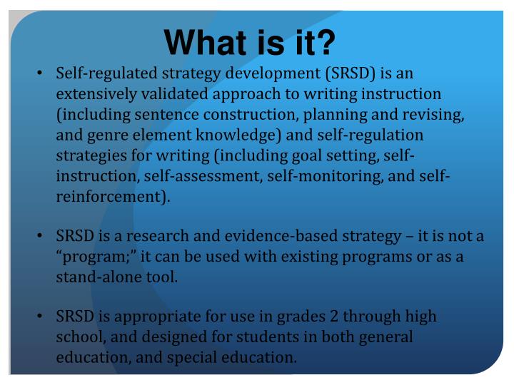 PPT - Self-Regulated Strategy Development PowerPoint Presentation - ID ...