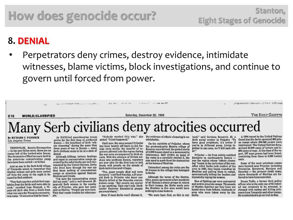 PPT - “The Eight Stages of Genocide ” Gregory H. Stanton, President ...