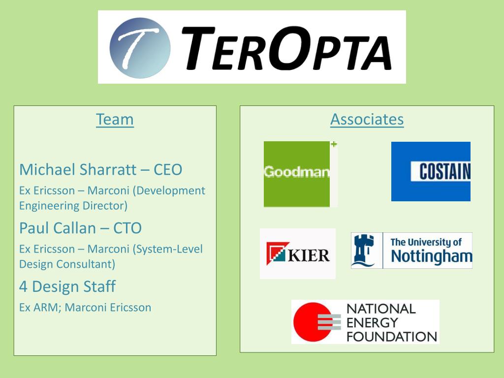 PPT - TerOpta Ltd Mike Sharratt - CEO ( michael.sharratt@teropta ...