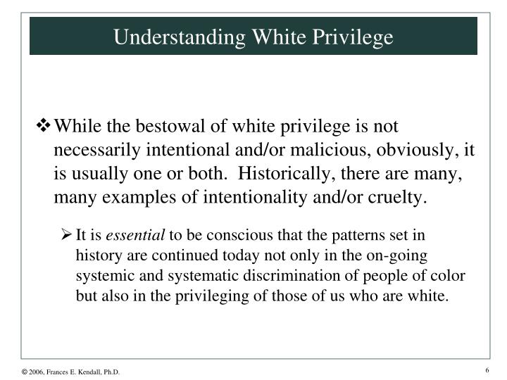 PPT - Understanding White Privilege-- A Brief Introduction Frances E ...