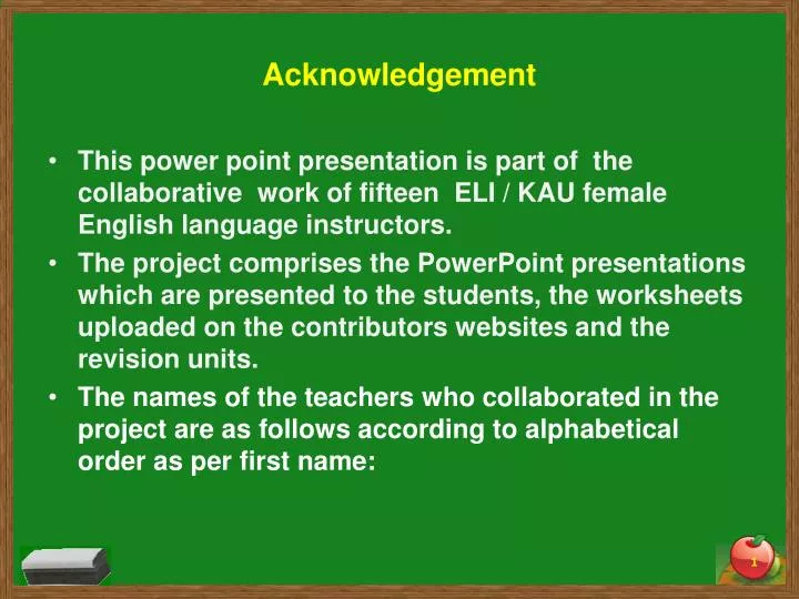 PPT - Acknowledgement PowerPoint Presentation, free download - ID:2633994