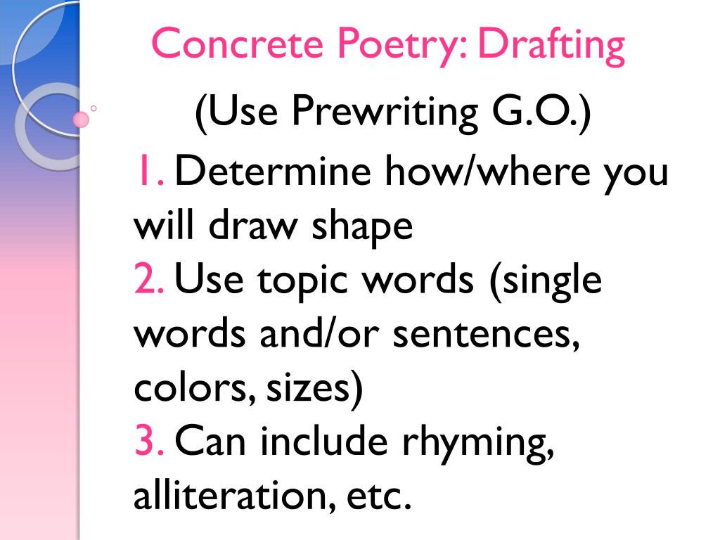 PPT - Concrete Poetry Prewriting 5 th Grade PowerPoint Presentation ...