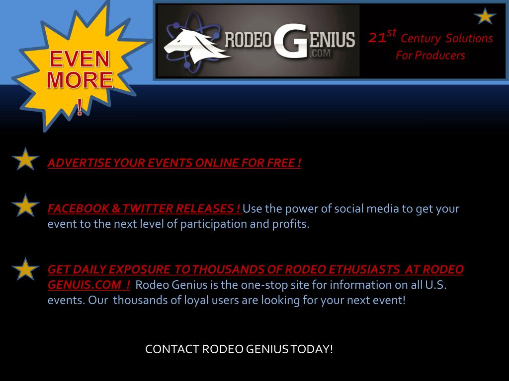 PPT - Producers …Rodeo Genius is the Answer for More Profits & Less ...