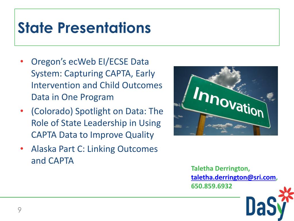 PPT - Taletha Derrington DaSy Center @ SRI International PowerPoint ...