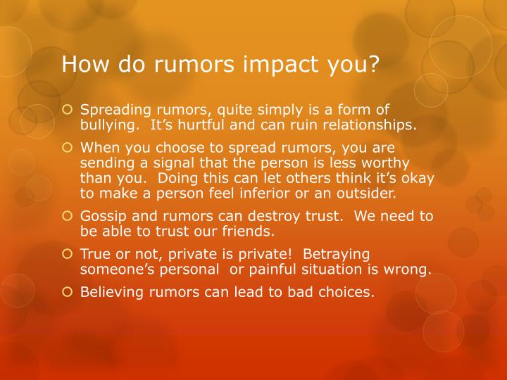 PPT - Rumors PowerPoint Presentation - ID:2636404