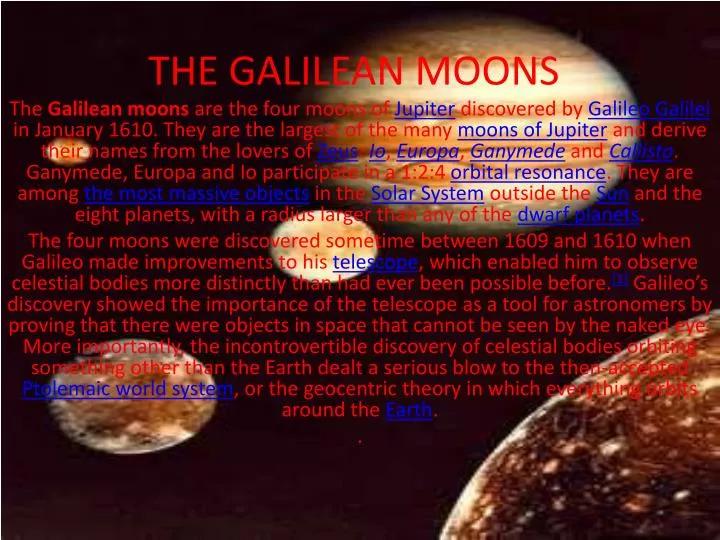 PPT - THE GALILEAN MOONS PowerPoint Presentation, free download - ID ...