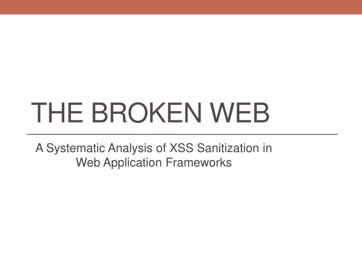 PPT - THE BROKEN WEB PowerPoint Presentation, free download - ID:2637144