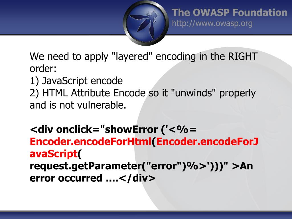 Ppt Cross Site Scripting Javascript Injection Contextual Output Encoding Powerpoint