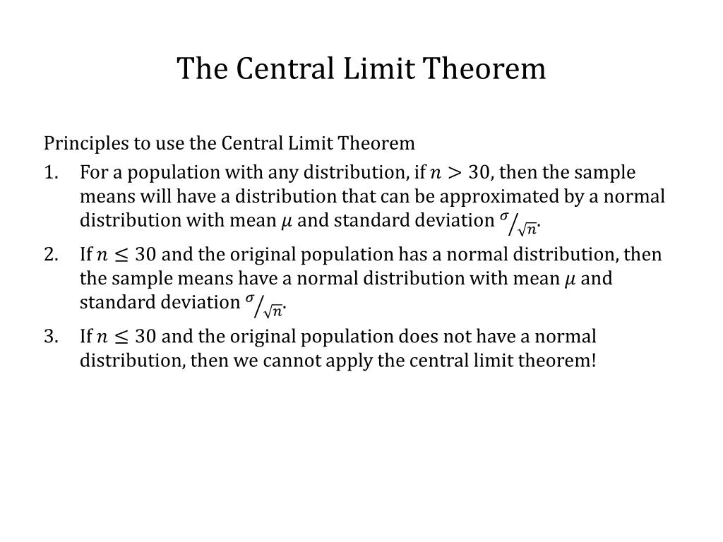 Ppt The Central Limit Theorem Powerpoint Presentation Free Download