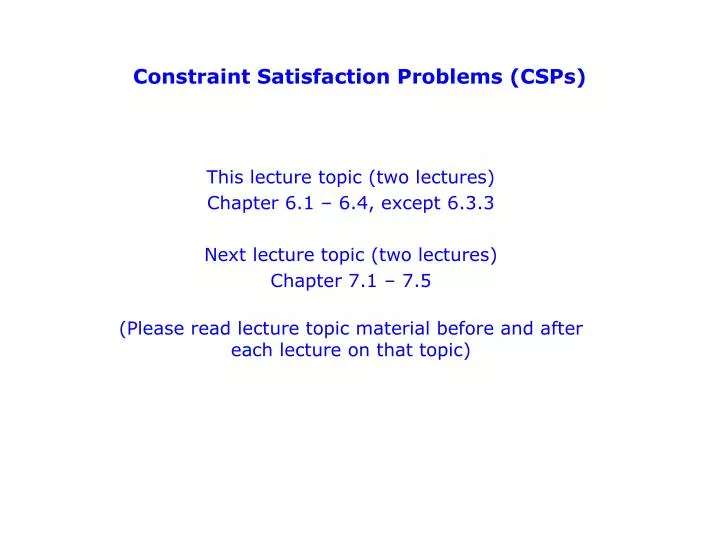 Ppt Constraint Satisfaction Problems Csps Powerpoint Presentation Free Download Id 2637417