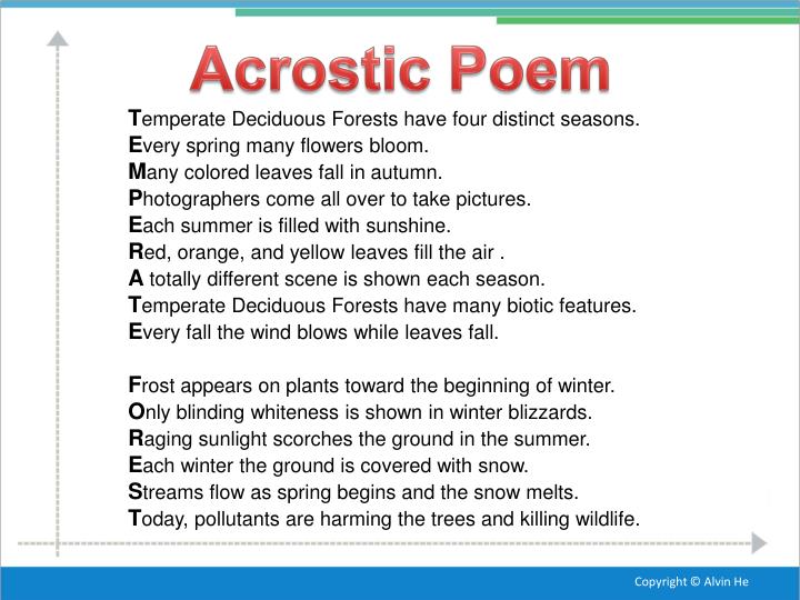 Organism Acrostic Poem