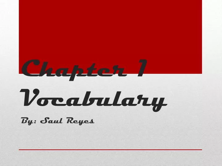 PPT - Chapter 1 Vocabulary PowerPoint Presentation, free download - ID ...