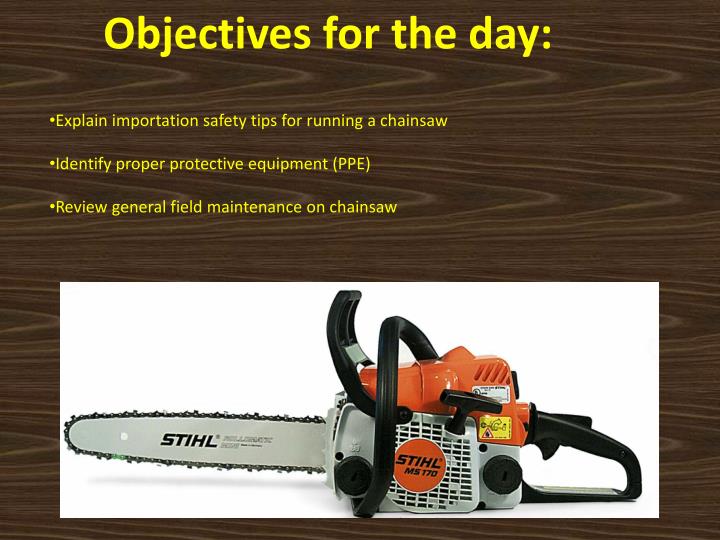 PPT - Stihl Chainsaw Safety Day Chad Barclay cab400@psu PowerPoint ...