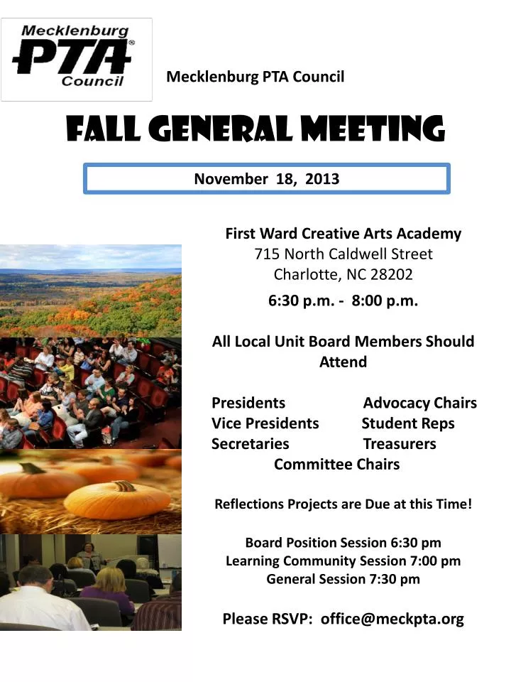 PPT - Mecklenburg PTA Council Fall General Meeting PowerPoint ...