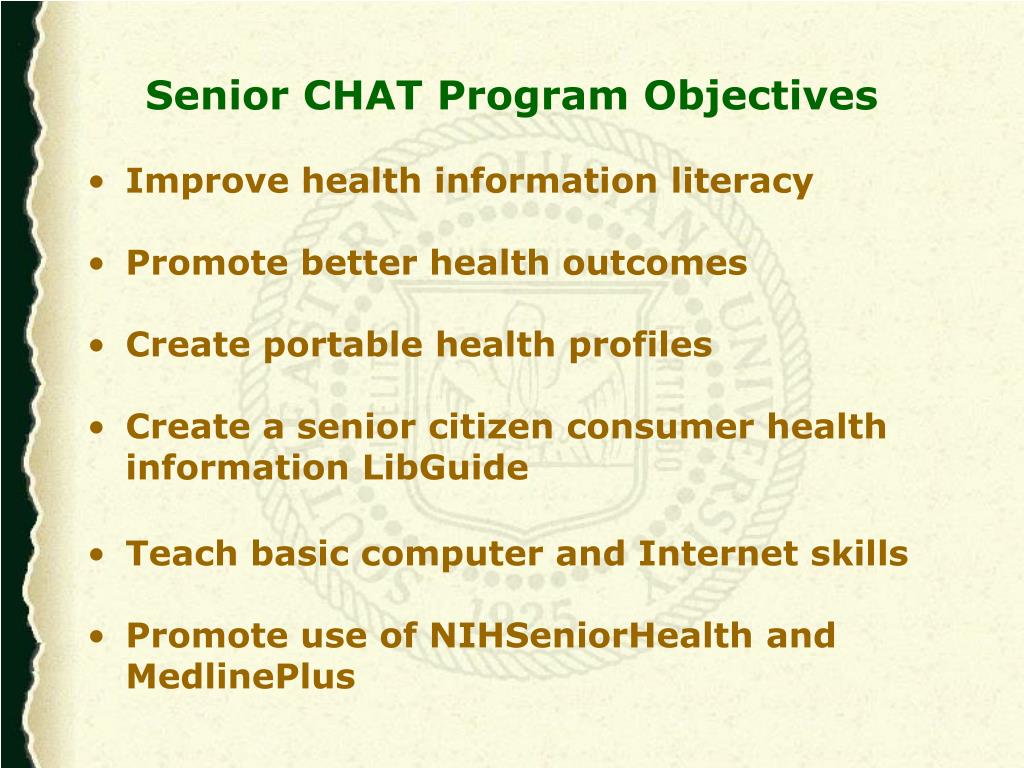 PPT - Senior CHAT: Consumer Health Awareness Training Based on ...